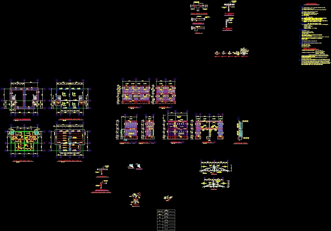 One Family Housing, Complete Plans DWG Plan for AutoCAD • Designs CAD