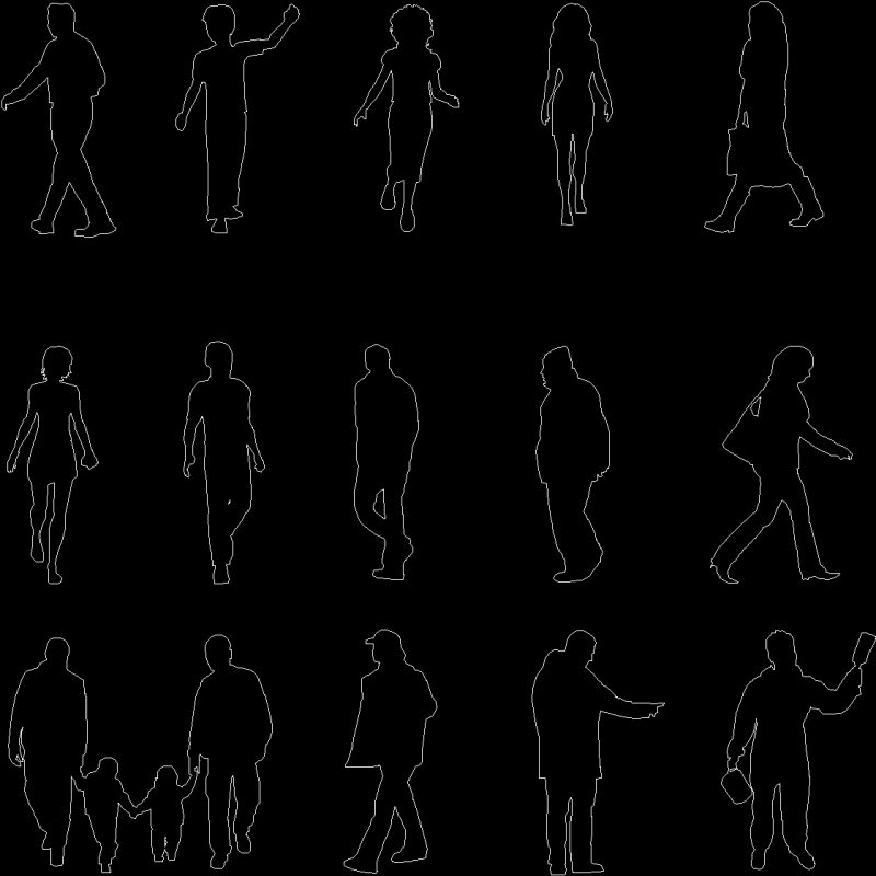 Outlined People DWG Block for AutoCAD • Designs CAD