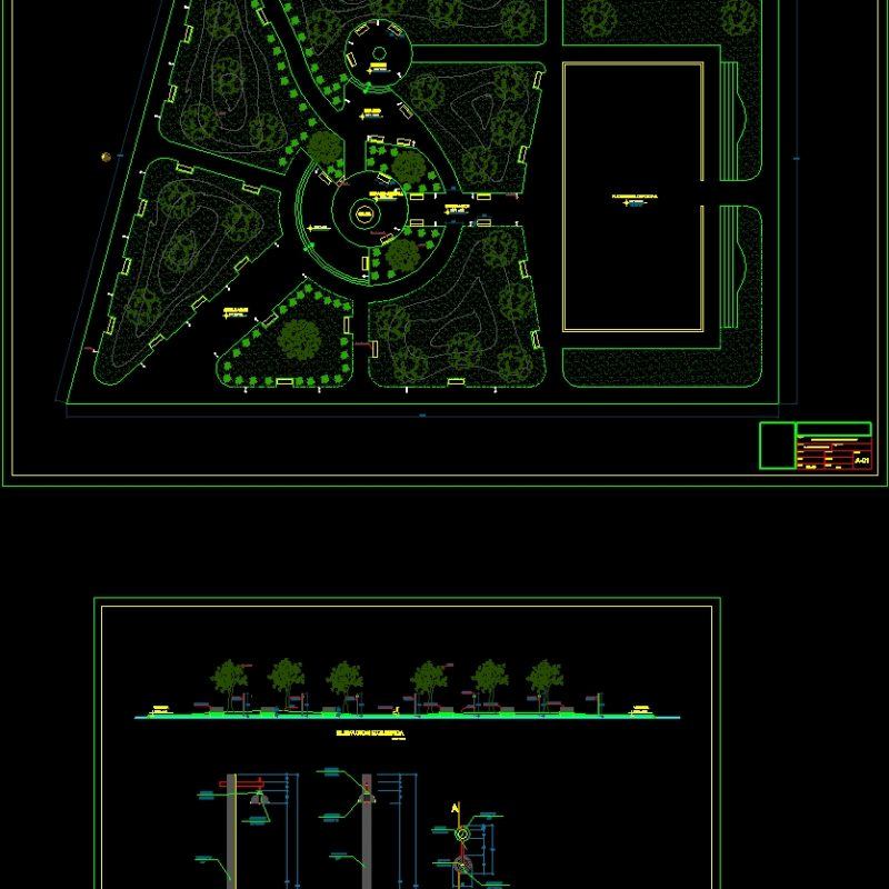 Park Equipped DWG Block for AutoCAD • Designs CAD