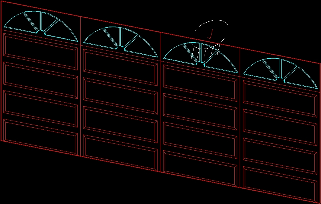 Parking Gate Woden Gate For Parking With Windows In Arch 3D DWG Model ...