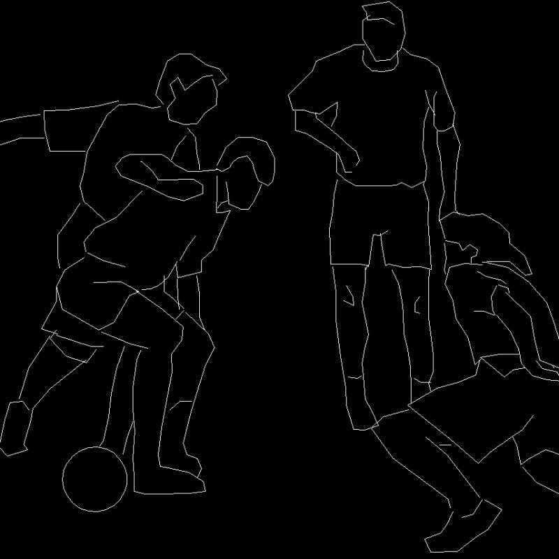 People Playing Football DWG Block for AutoCAD • Designs CAD