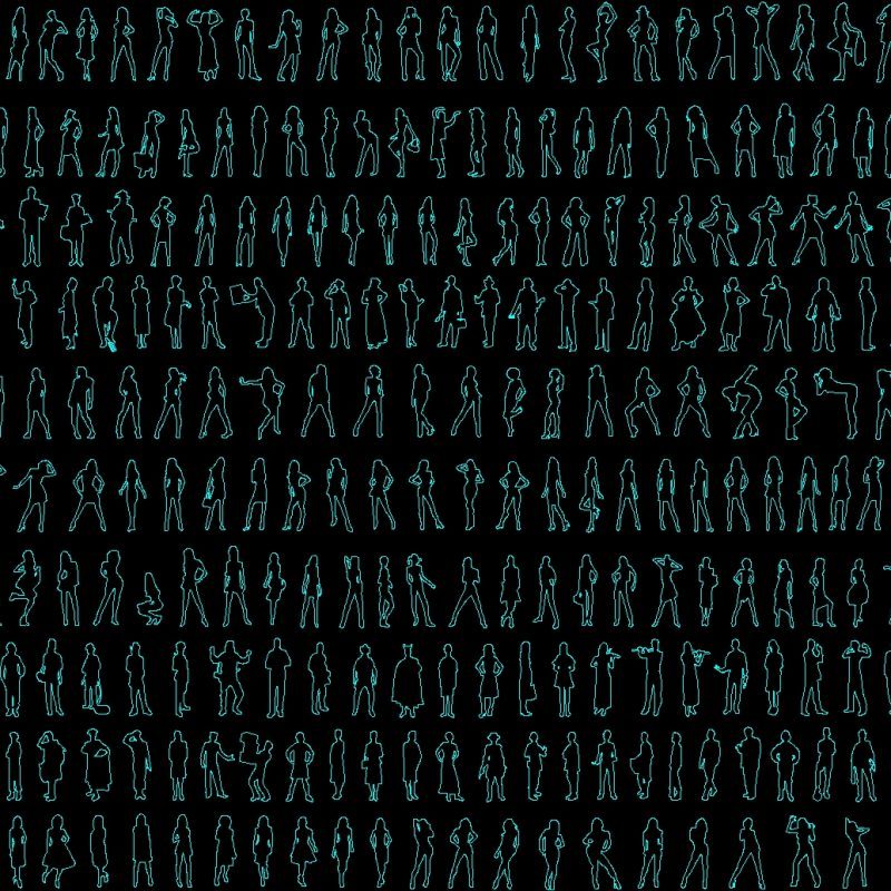 People Silhouettes Humans DWG Block for AutoCAD • Designs CAD