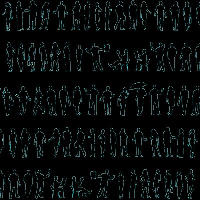 People Silhouettes Humans DWG Elevation for AutoCAD • Designs CAD