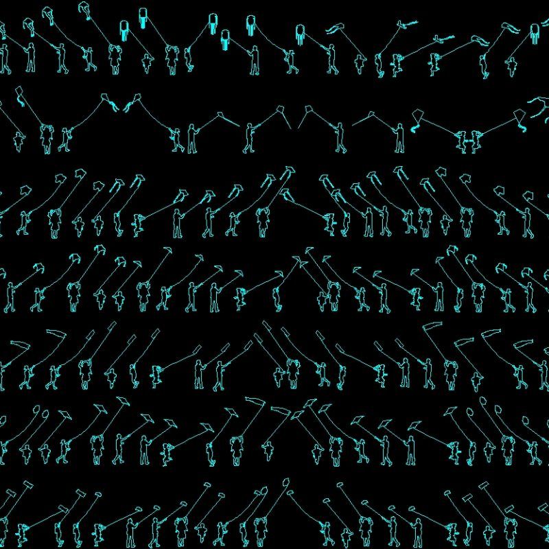 People Silhouettes Kites DWG Elevation for AutoCAD | DesignsCAD