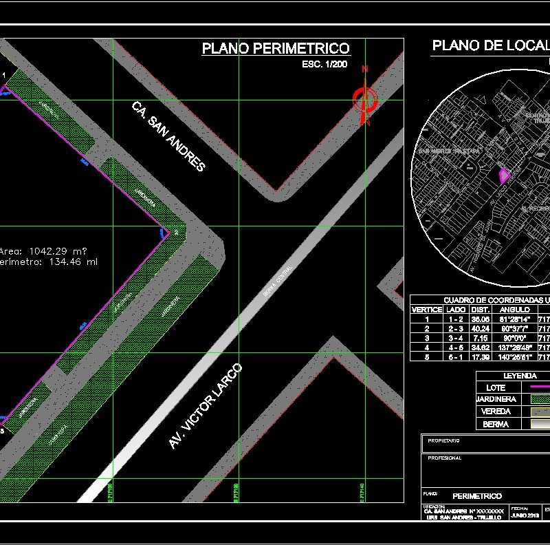 Perimeter And Location Map DWG Block for AutoCAD • Designs CAD