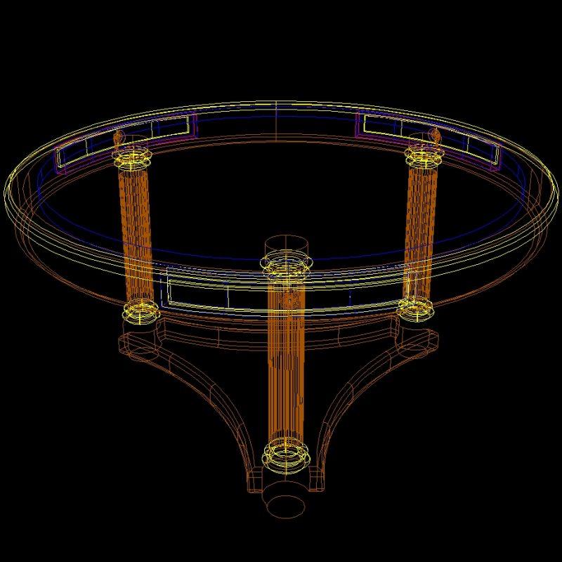 Period Round Table 3D DWG Model for AutoCAD • Designs CAD
