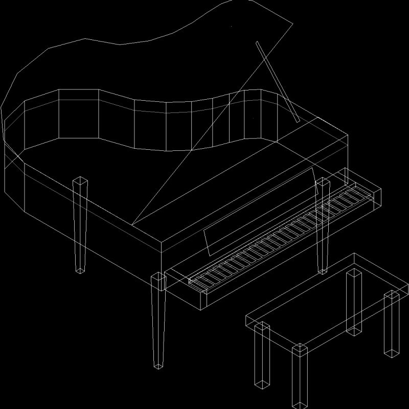 Piano 3D DWG Model for AutoCAD • Designs CAD