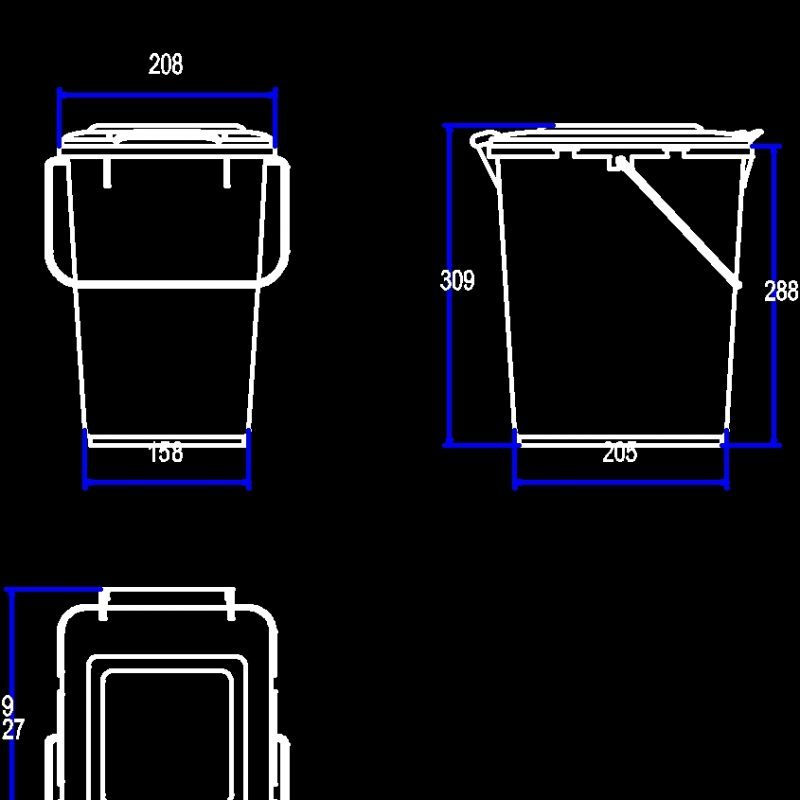 Plastic Container - Views DWG Block for AutoCAD • Designs CAD