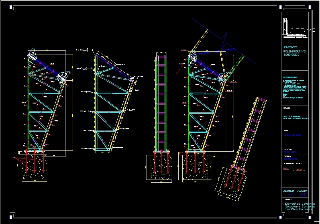 Polysport In Arch - Metallic Structure DWG Section for AutoCAD ...