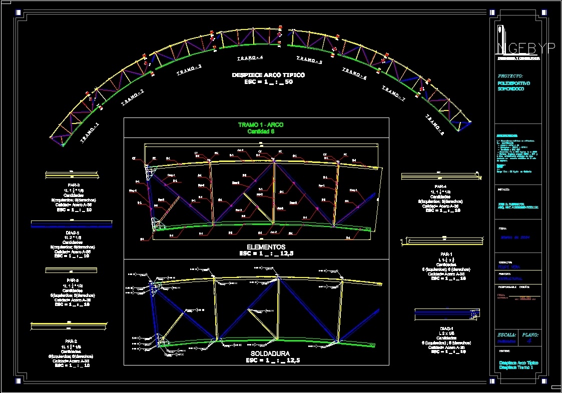 Polysport In Arch - Metallic Structure DWG Section for AutoCAD ...