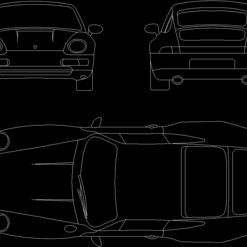 Porsche Car - Views DWG Block for AutoCAD • Designs CAD