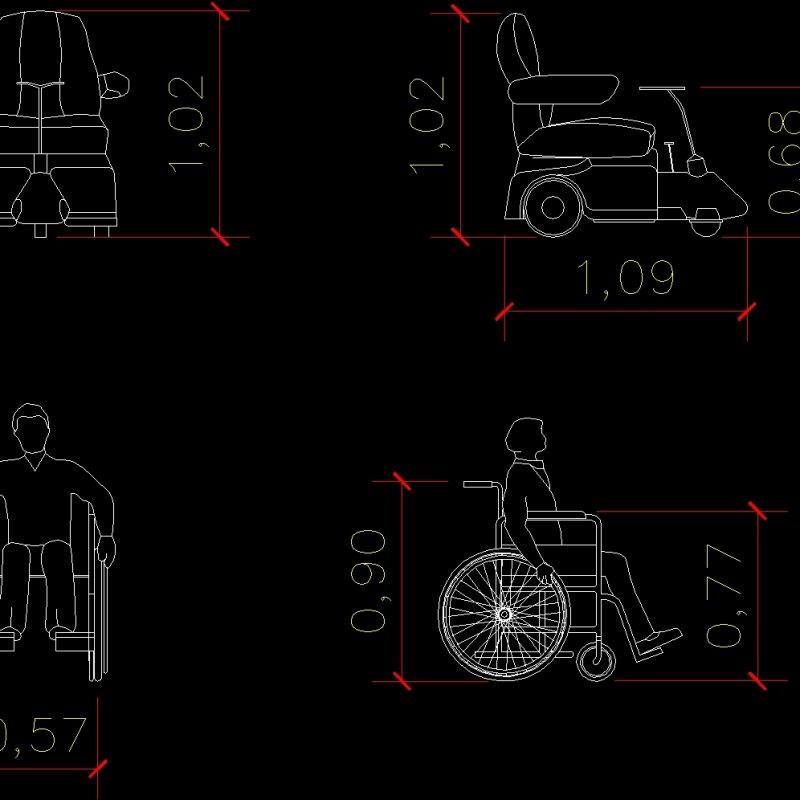 Powered Wheelchair DWG Block for AutoCAD • Designs CAD