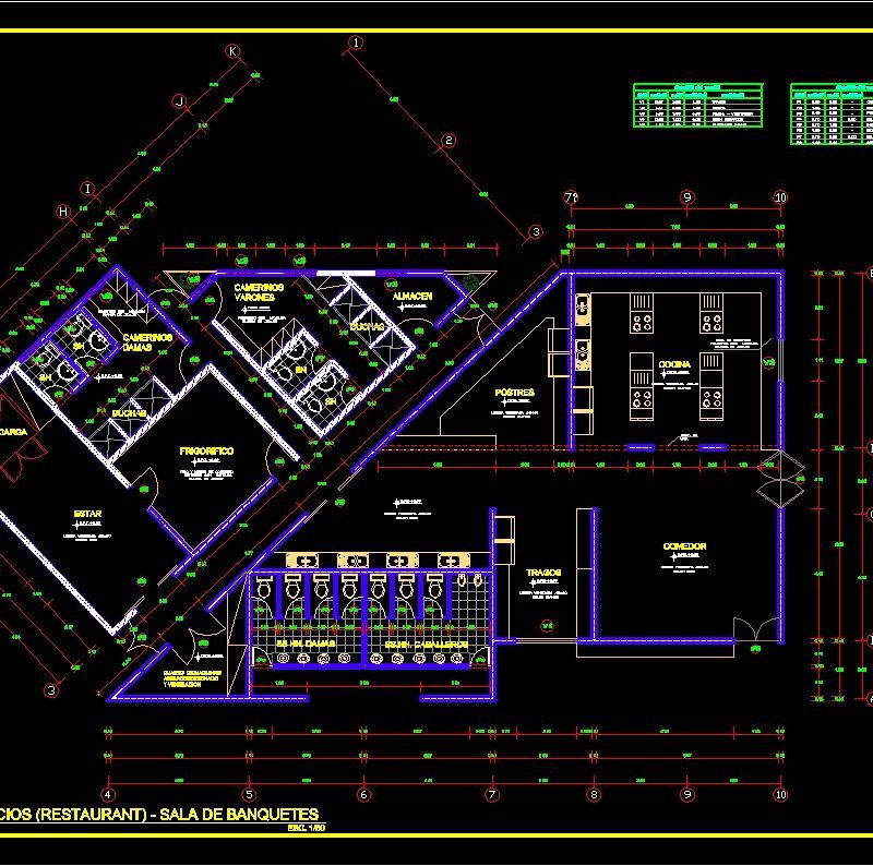 Preliminary Floor Banquet Room For Restaurant DWG Block for AutoCAD ...