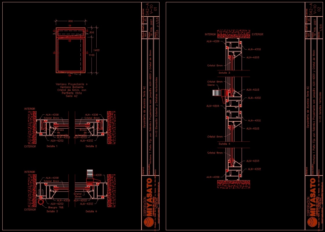Projecting Window - Casement Window - Corporation Miyasato DWG Full ...