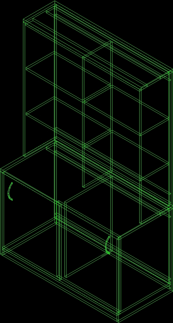 Rack / Shelf / Office Furniture 2 Sliding Doors With School Library DWG ...