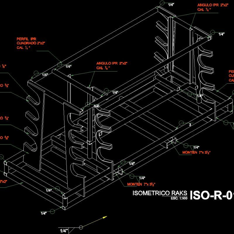 Rack Of Use Petroleum Industry DWG Detail for AutoCAD • Designs CAD