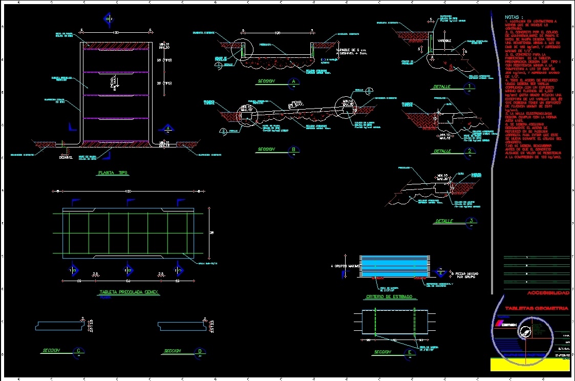 Ramps Disabilities - Cemex Tablet DWG Block for AutoCAD • Designs CAD