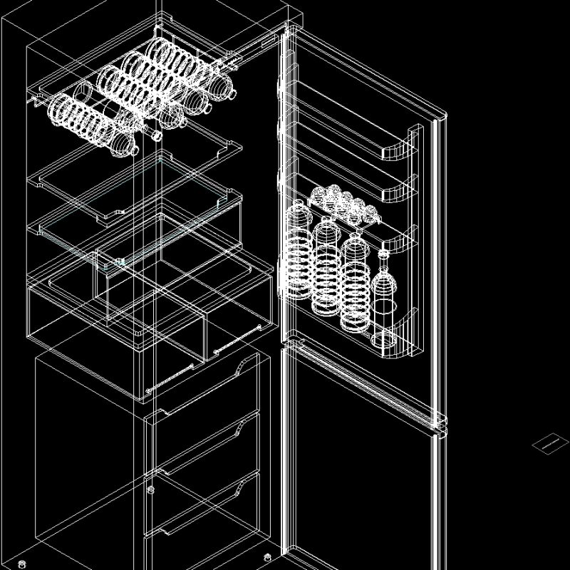 Refrigerator 3D DWG Model for AutoCAD • Designs CAD