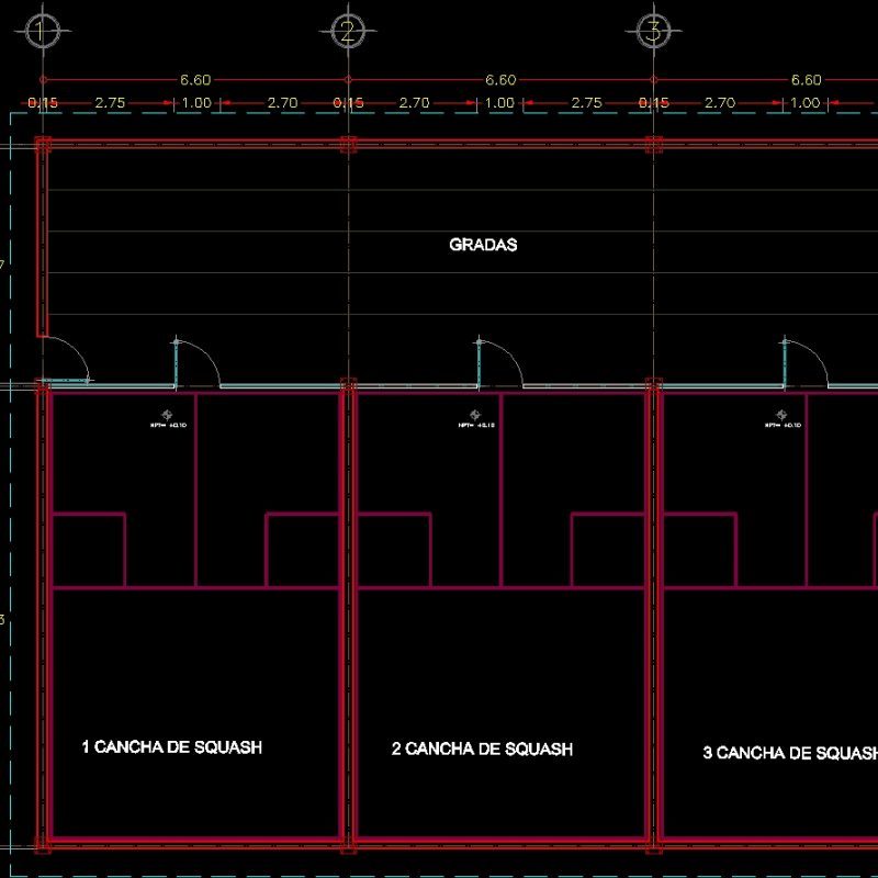 Regulation Squash Court DWG Plan for AutoCAD • Designs CAD