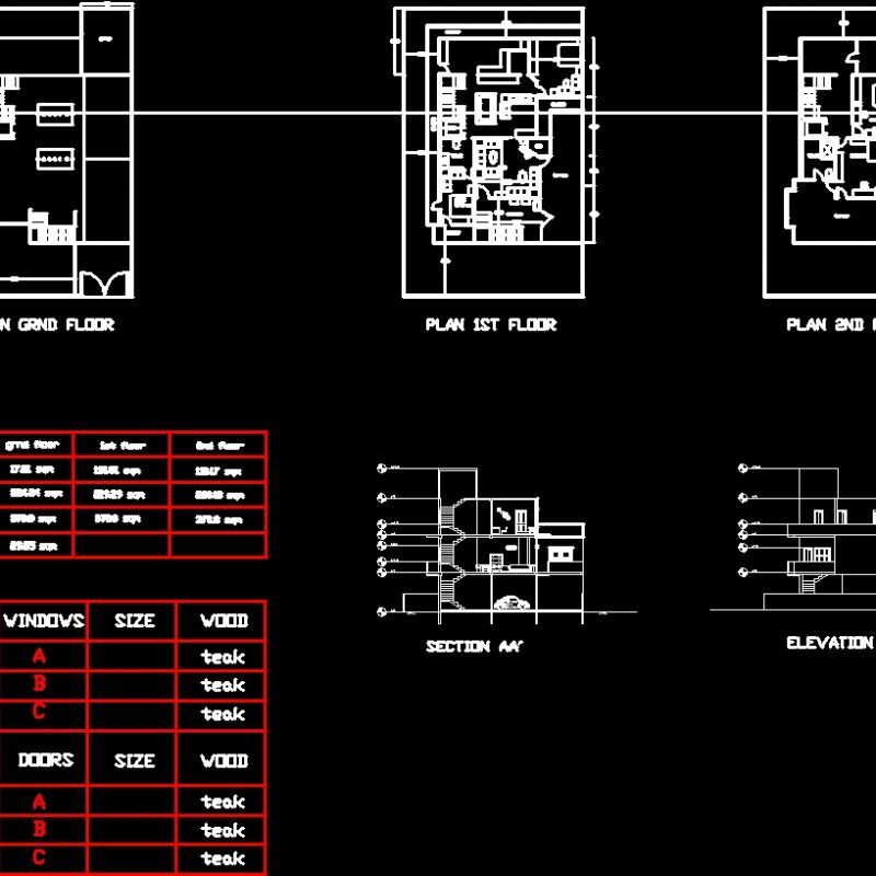 Residence DWG Section for AutoCAD • Designs CAD