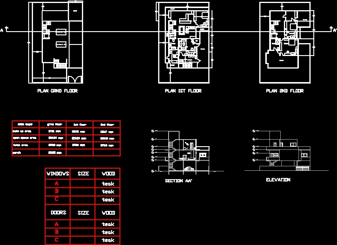 Residence DWG Section for AutoCAD • Designs CAD