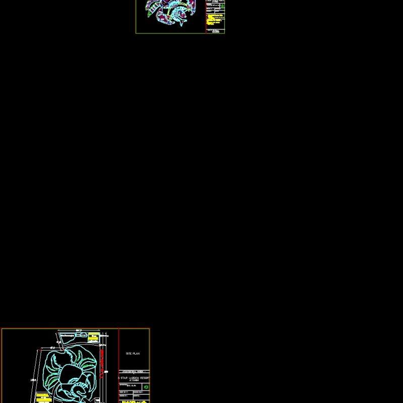 Resort - 3 Star Lagoon Resort DWG Block for AutoCAD • Designs CAD