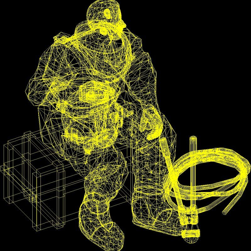 Resting Diver 3D DWG Model for AutoCAD • Designs CAD
