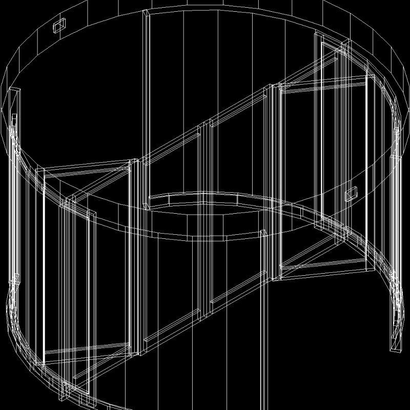 Revolving Door D 3D DWG Model for AutoCAD • Designs CAD