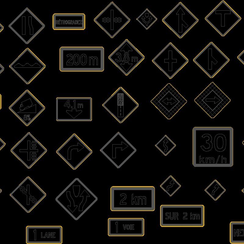 Road Signs 2 DWG Block for AutoCAD • Designs CAD