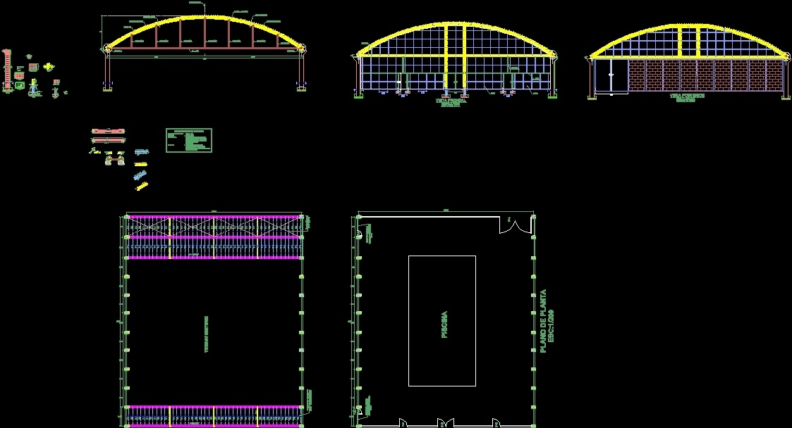Roof Cover - Swiiming Pool DWG Detail for AutoCAD • Designs CAD