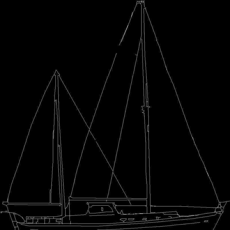 Sailling Ship 010 DWG Block for AutoCAD • Designs CAD