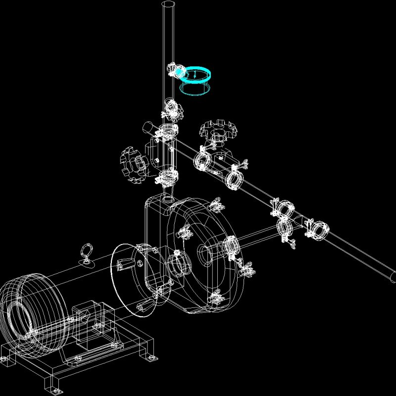 Sanitary Liquid Pump 3D DWG Model for AutoCAD • Designs CAD