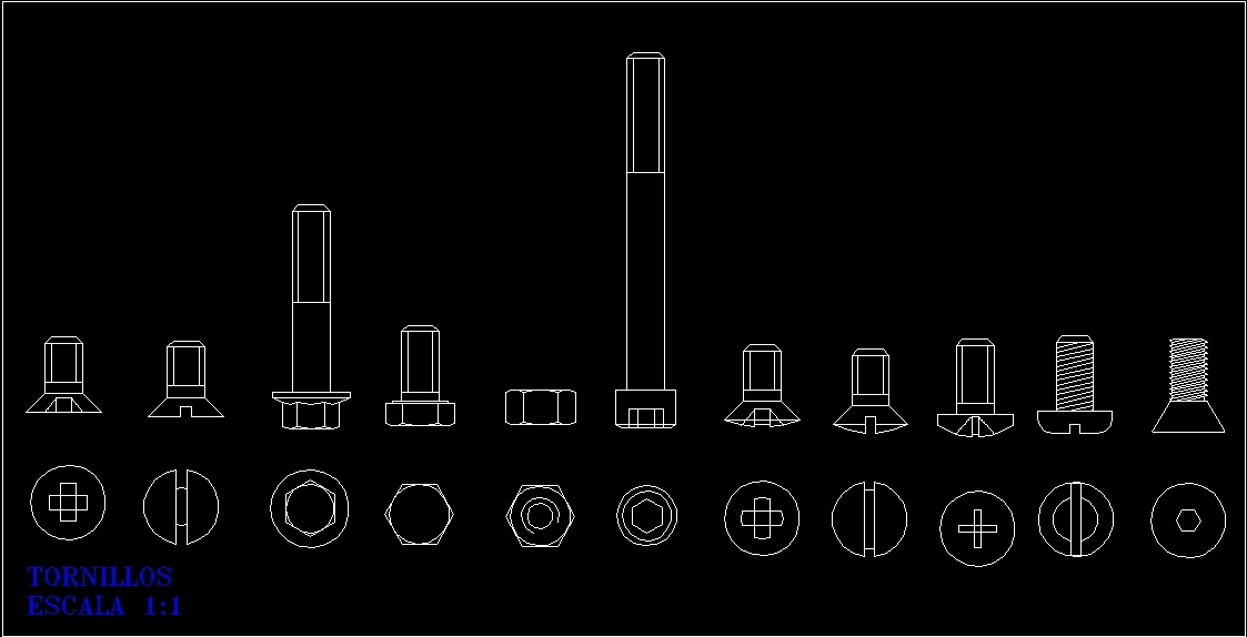 Screws DWG Block For AutoCAD Designs CAD