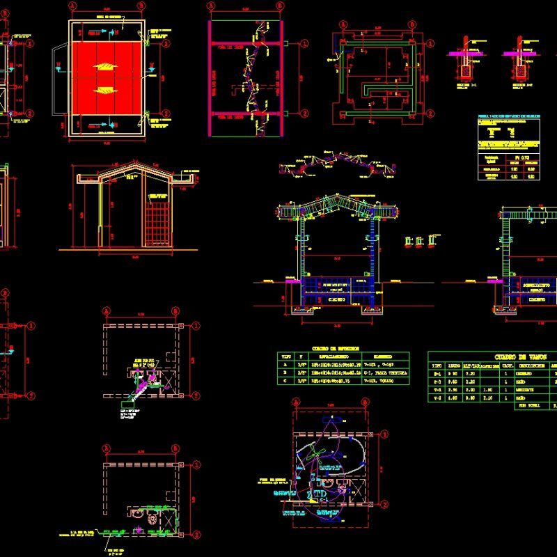 Security Guard House, Gatehouse DWG Full Project for AutoCAD • Designs CAD