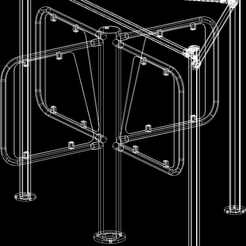 Security Turnstile 3D DWG Model for AutoCAD • Designs CAD