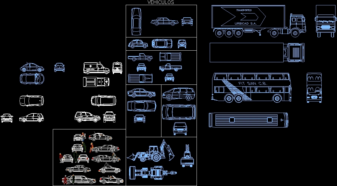 Show Of Several Self-Driven Transport DWG Plan for AutoCAD • Designs CAD