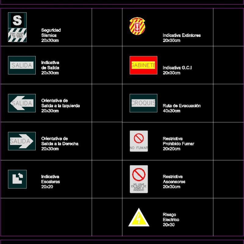 Signs Of Security - DWG Block for AutoCAD • Designs CAD