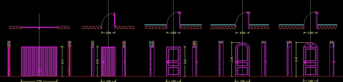Simple And Double Doors DWG Plan for AutoCAD • Designs CAD