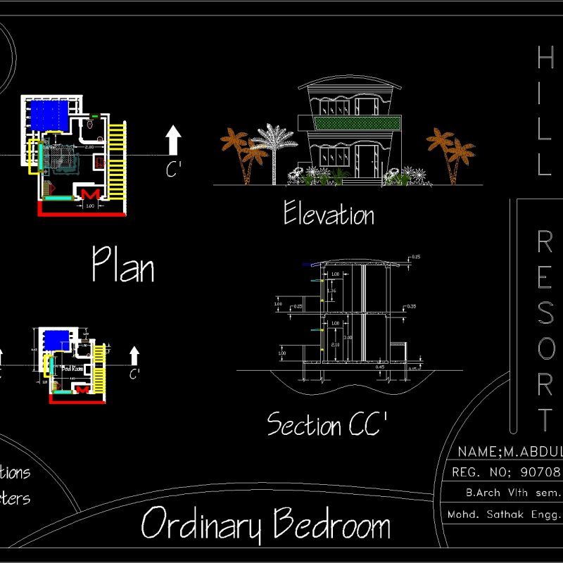 Single Bed Room Bedroom DWG Full Project for AutoCAD • Designs CAD