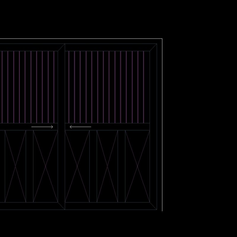Sliding Double Gate DWG Block for AutoCAD | DesignsCAD