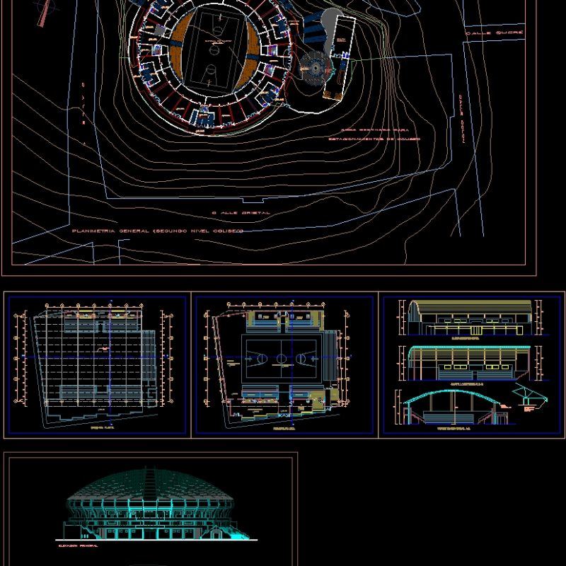 Sport Center DWG Section for AutoCAD | DesignsCAD
