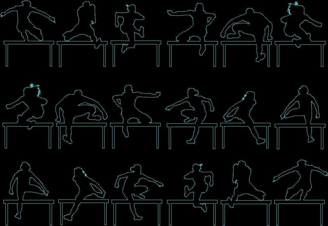 Sport Silhouette Jumping 2D DWG Elevation for AutoCAD • Designs CAD