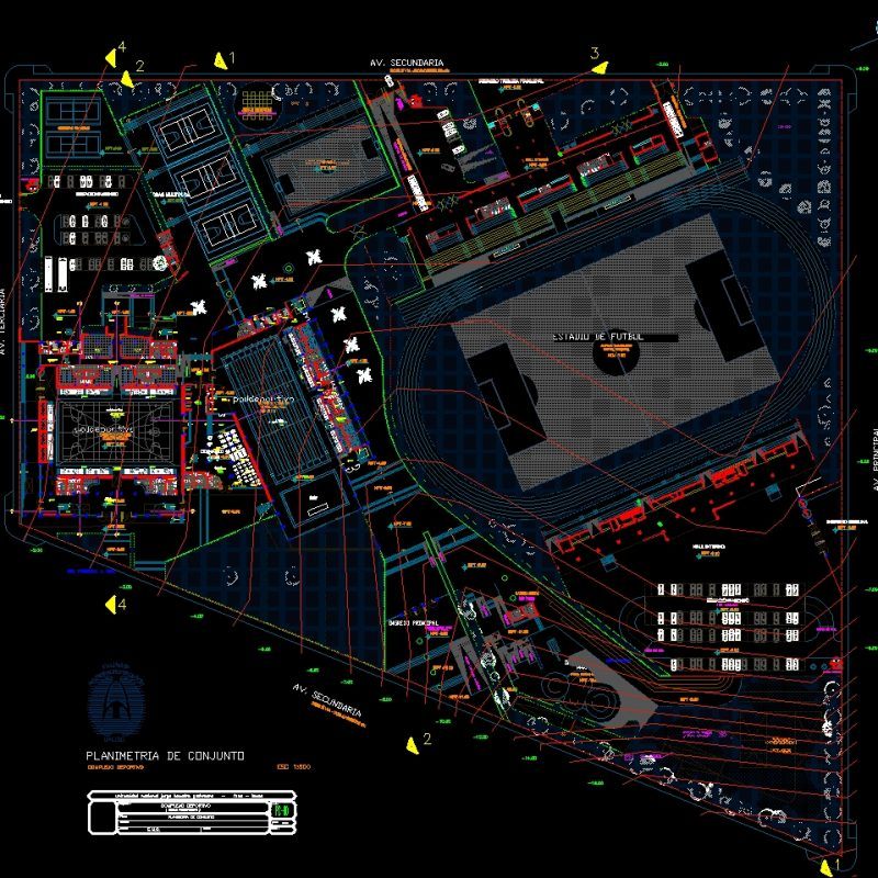 Sports Complex, Pool, Stadium, Matarani, Peru DWG Block for AutoCAD ...