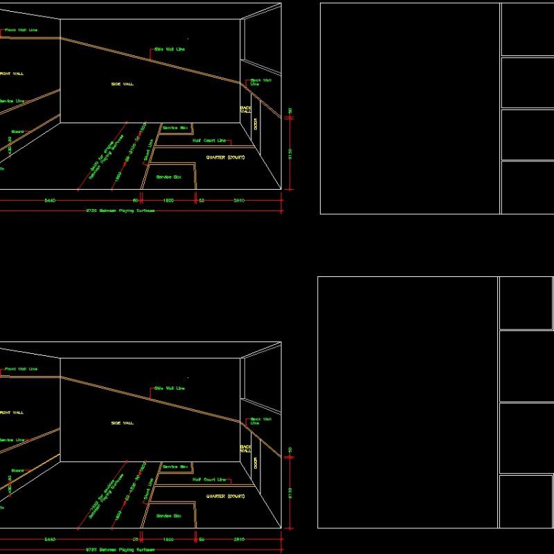 Squash Quadra DWG Block for AutoCAD • Designs CAD