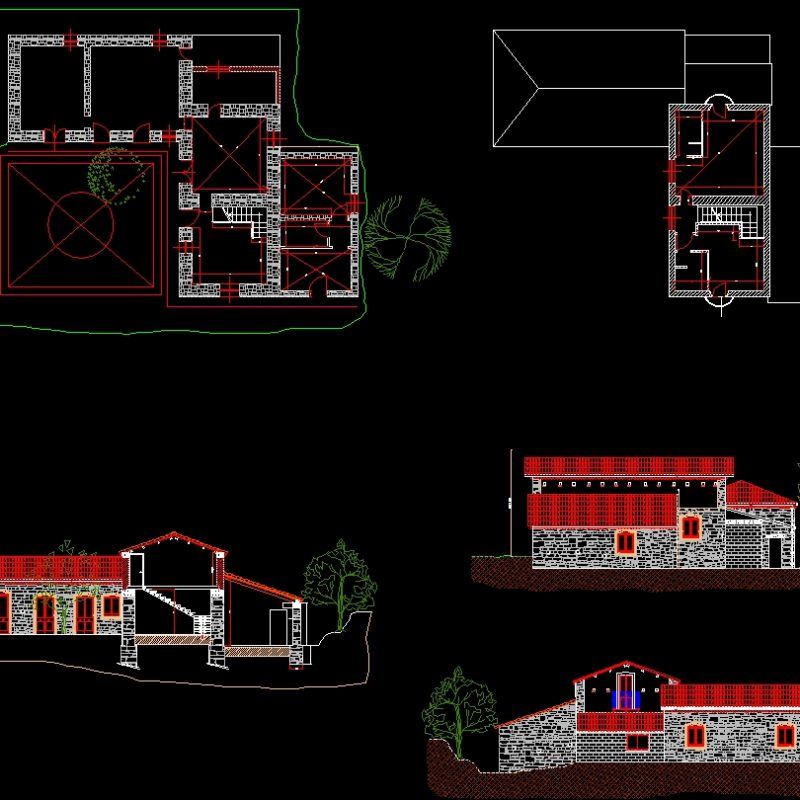 Stone Housing DWG Section for AutoCAD • Designs CAD