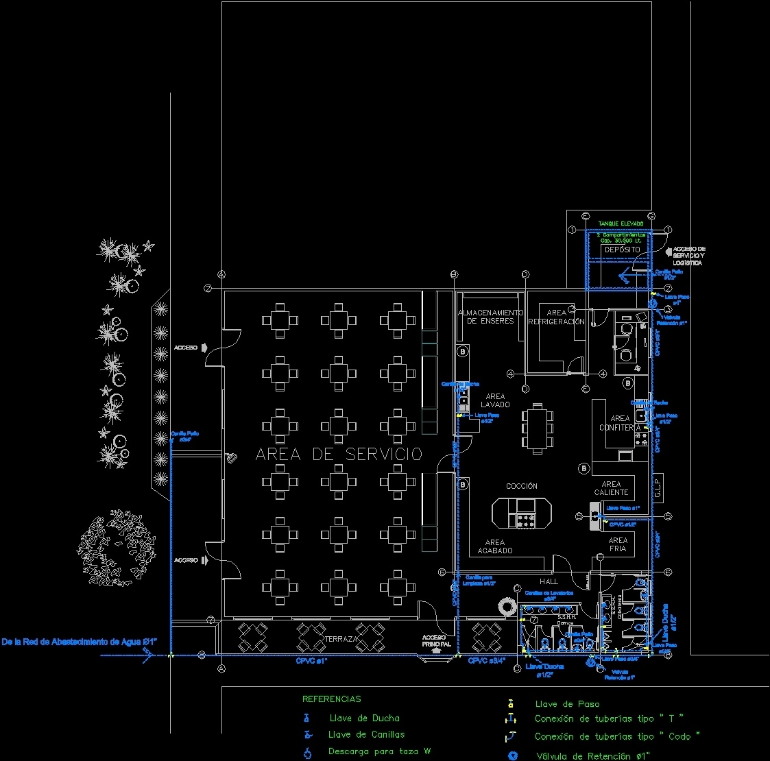 Student Dining Room, Polytechnic University DWG Block for AutoCAD ...