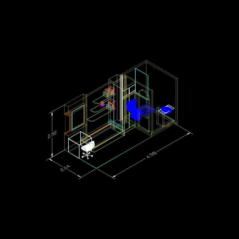 Studio Apartment For Student DWG Block for AutoCAD • Designs CAD