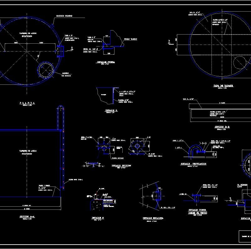 Sulfuric Acid Tank - Details DWG Detail for AutoCAD • Designs CAD
