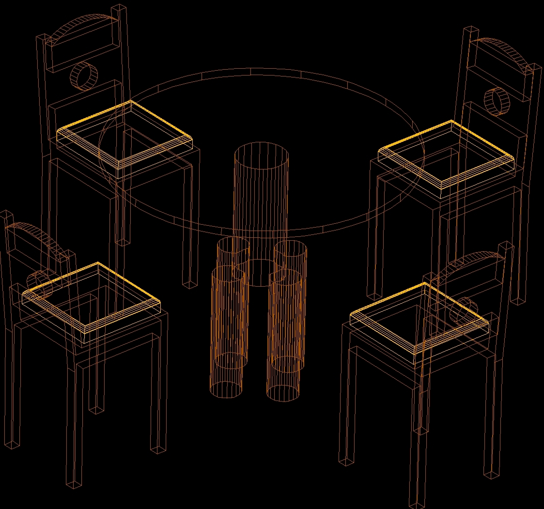 Table - Dining-Room - 3D DWG Model for AutoCAD • Designs CAD