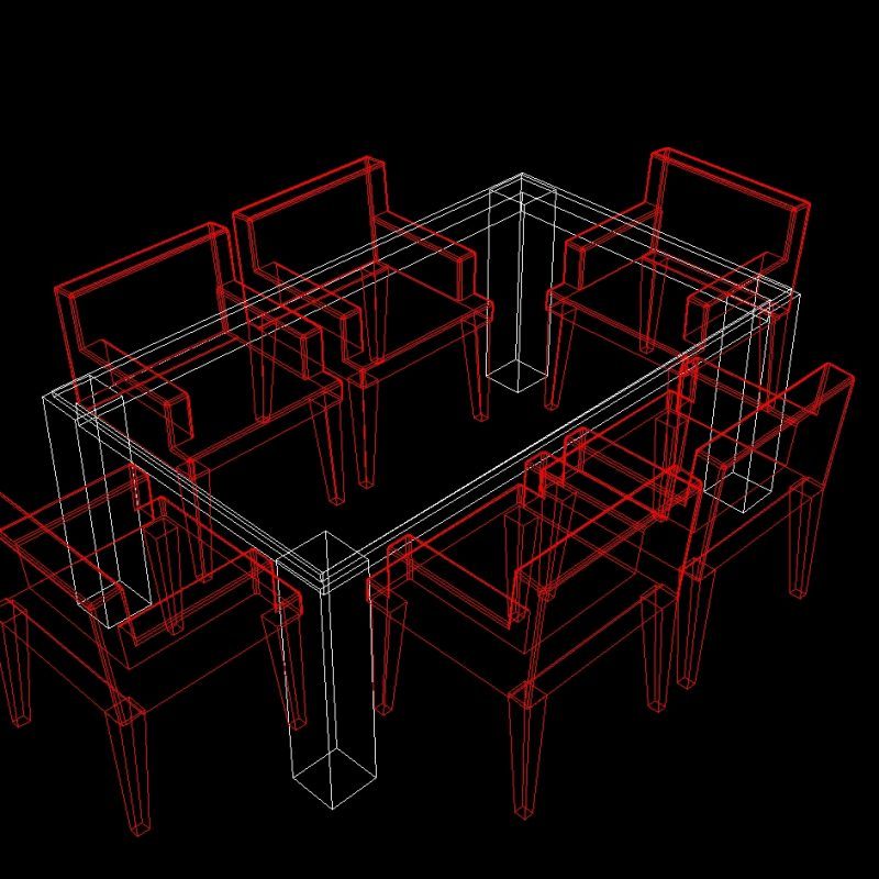 Table And Chairs 3D DWG Model for AutoCAD • Designs CAD